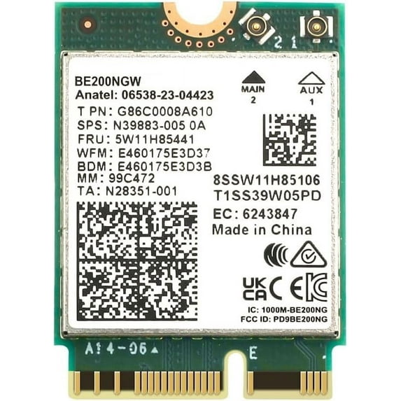 WiFi 7 Adapter for Intel BE200 | M.2 PCIe Format | Tri-Band 2.4/5/6 GHz ...