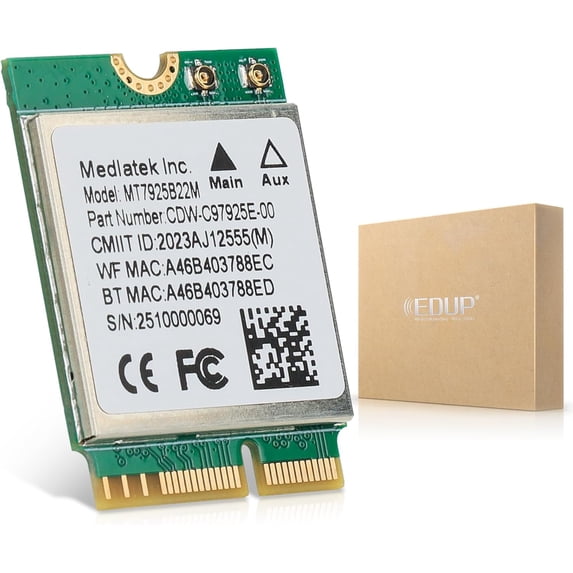 WiFi 7 Card BE6500 M.2 2230 Wi-Fi 7 Wireless Network Card for Laptop ...