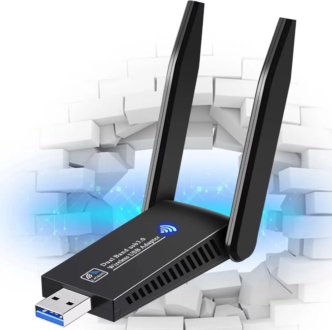 WiFi Adapter AC1300Mbps for PC, WiFi Network Adapter, Dual Band 5.8GHz ...