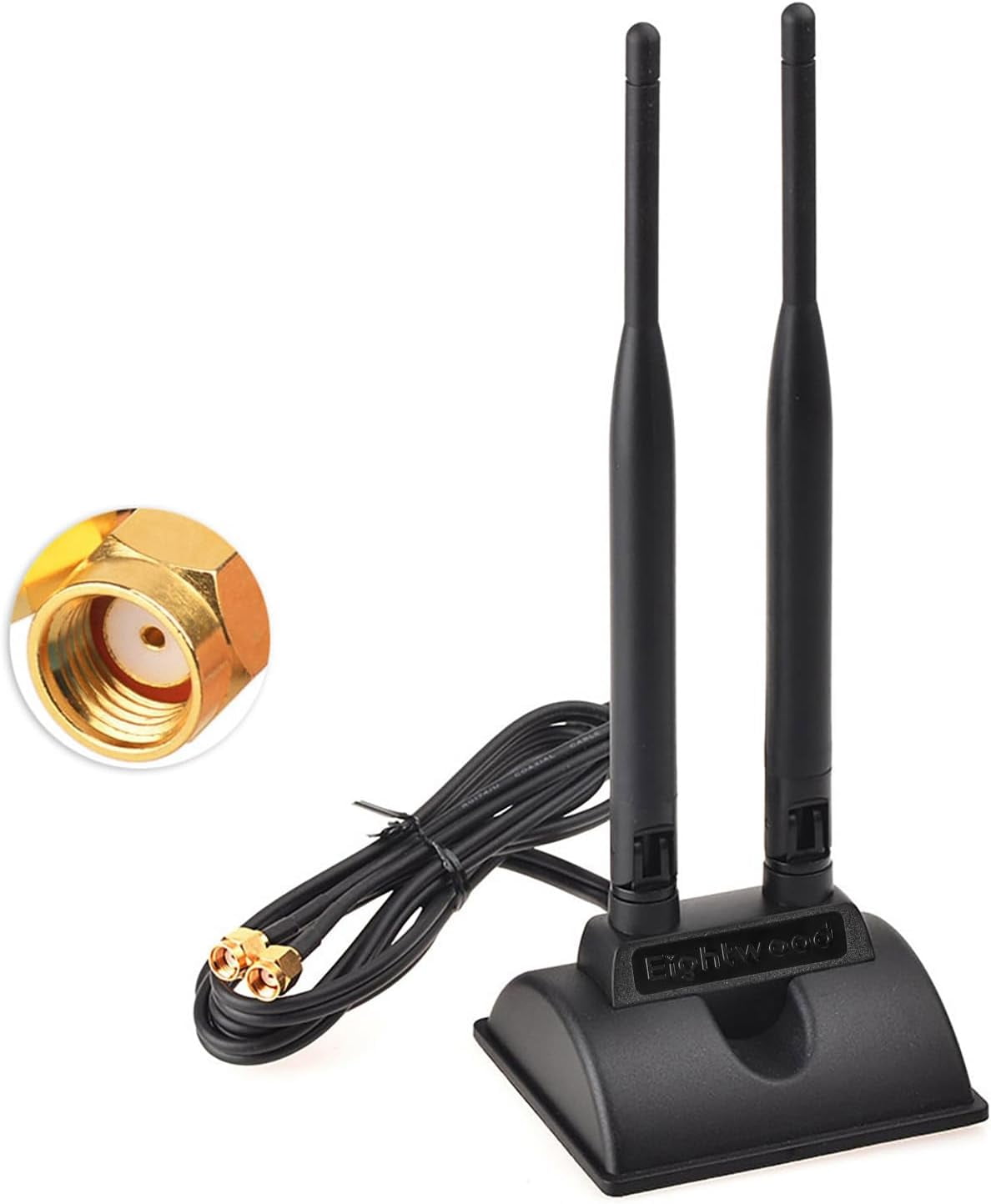 WiFi Antenna with RP-SMA Male Connector 2.4GHz 5GHz Dual Band Antenna ...
