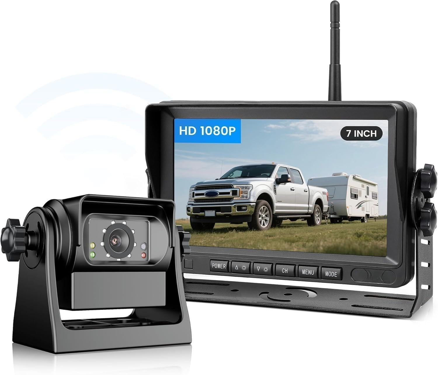 WiFi Backup Camera 7" IPS 1080P No Wiring - Rear View Reverse Hitch ...