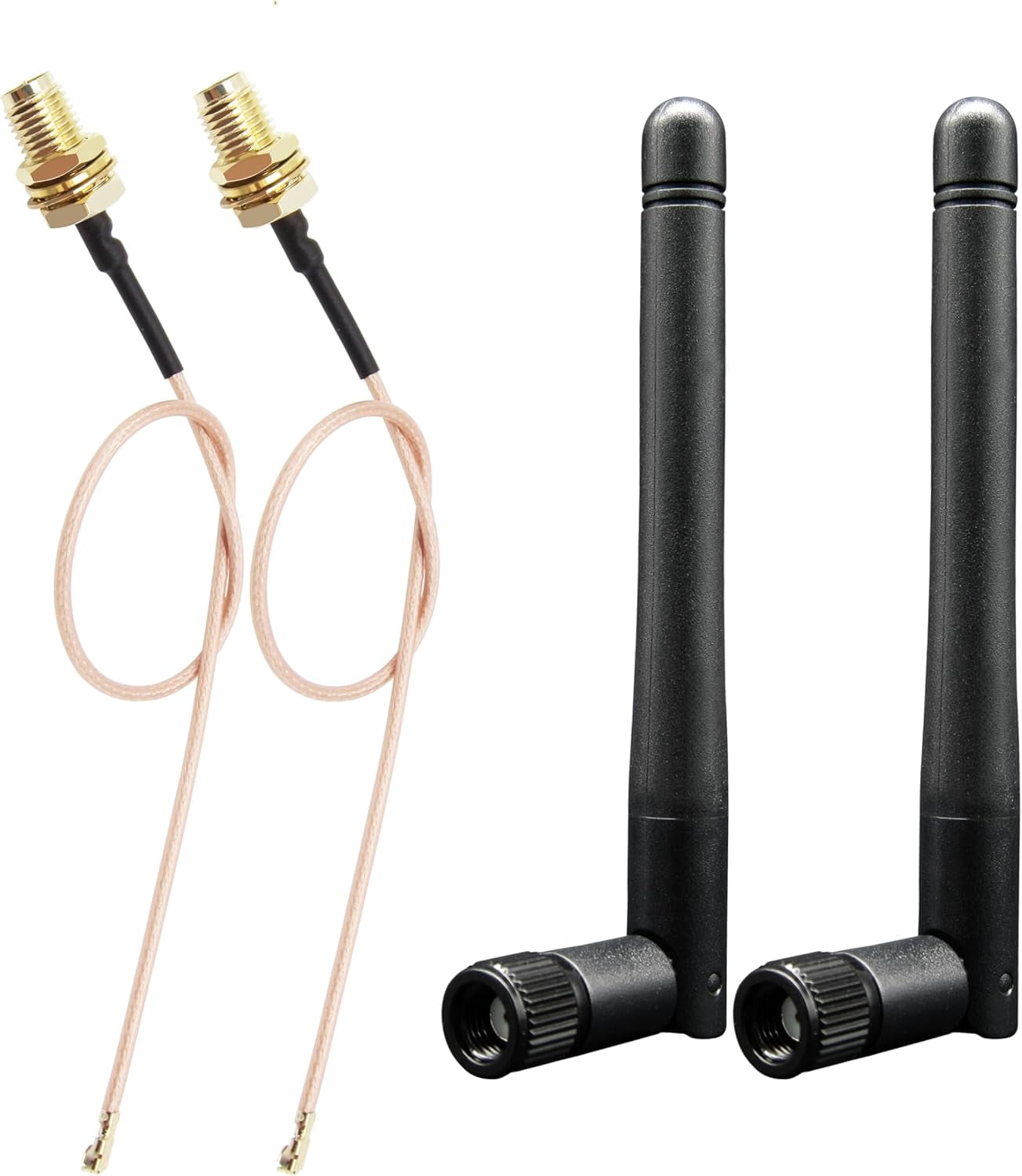 WiFi Bluetooth Antenna 2 Pack & Pigtail 2 Pack, 5Ghz 2.4Ghz WiFi Card ...