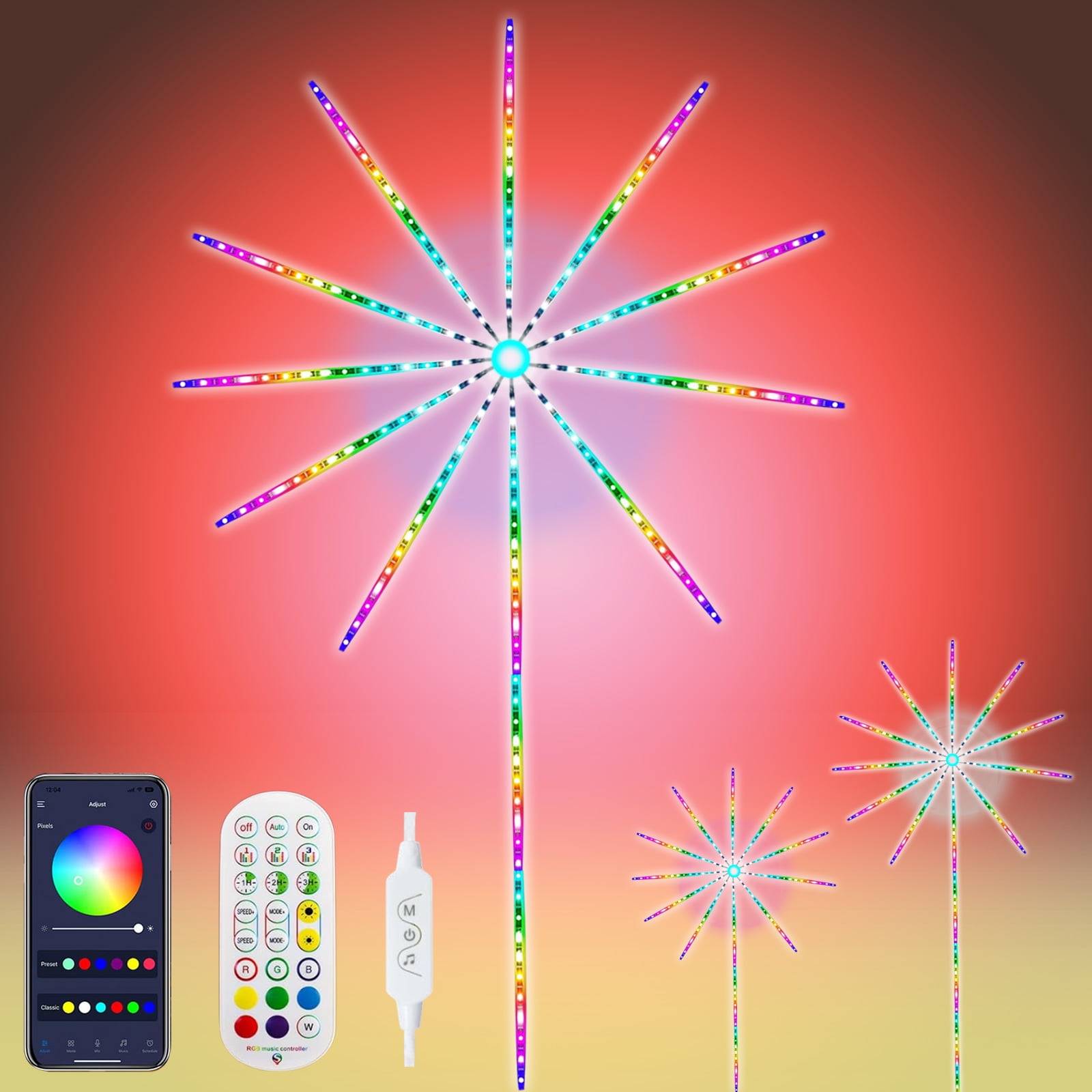 WiFi Bluetooth Smart Fireworks LED Light Outdoor, LED Fireworks ...