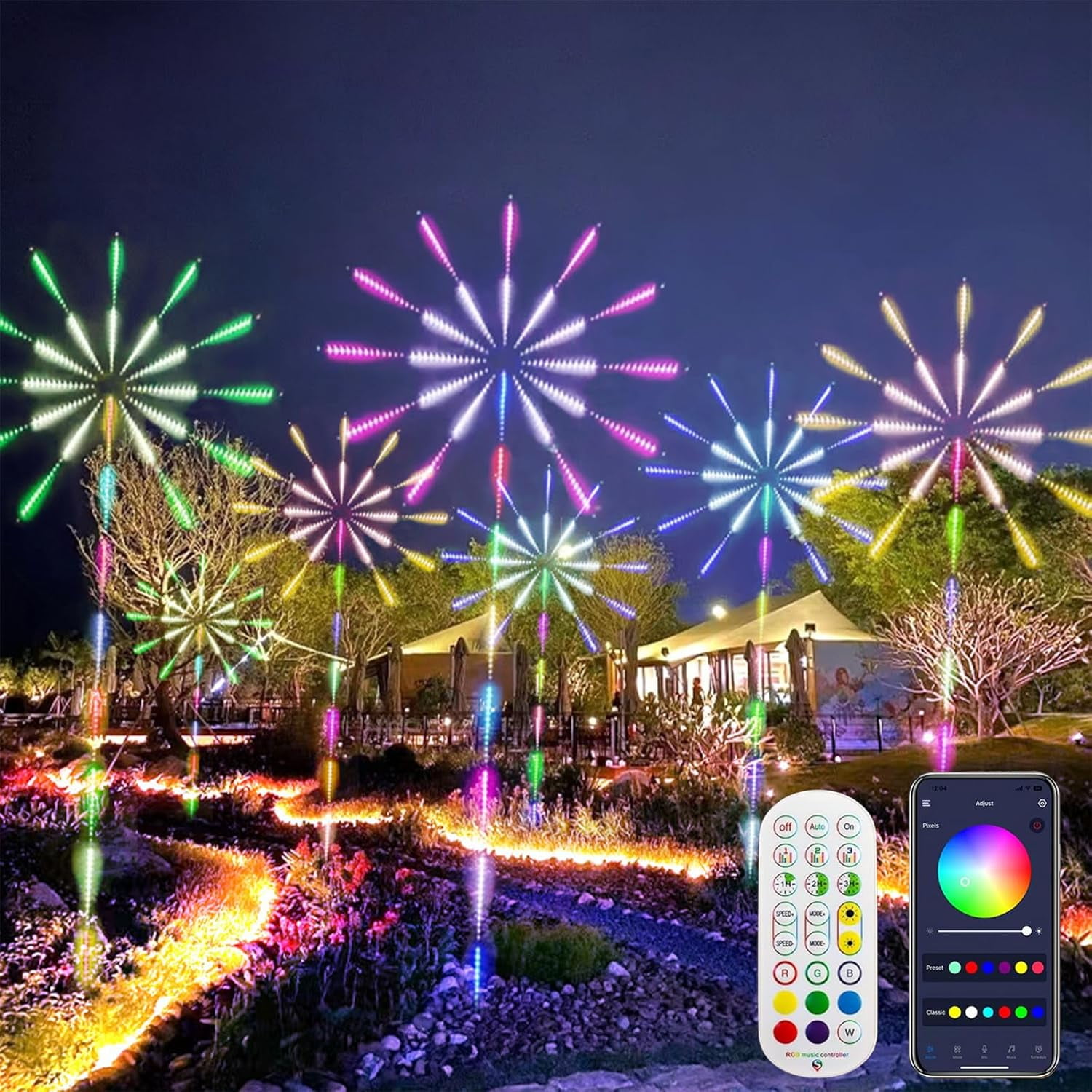 WiFi Bluetooth Smart Fireworks Led Light, Smart LED Sparkler Lights, Bluetooth Fireworks Led ...