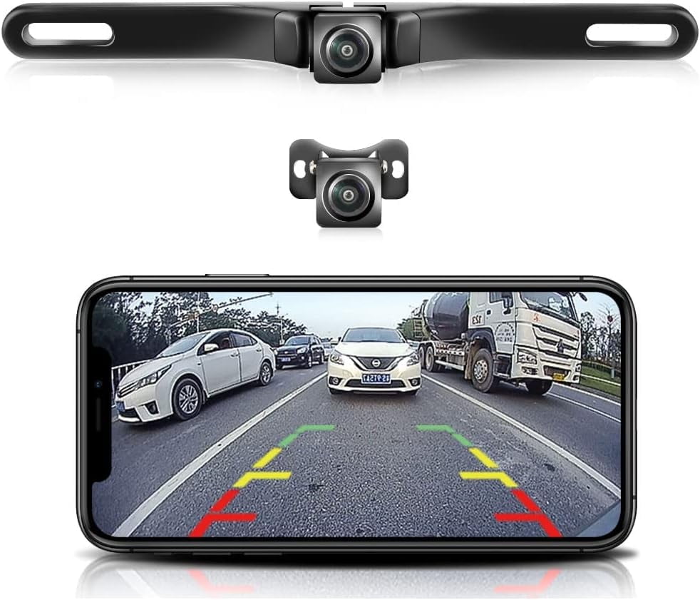 WiFi Car Wireless Backup Camera, 5G 720P HD Car License Plate Rear ...