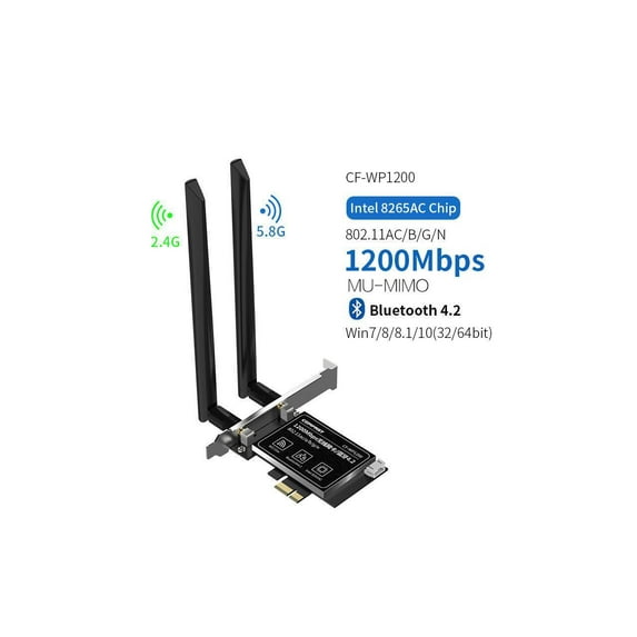WiFi Card Intel 7265 AC PCI-E WiFi Card 1200Mbps 802.11 Dual-Band ...