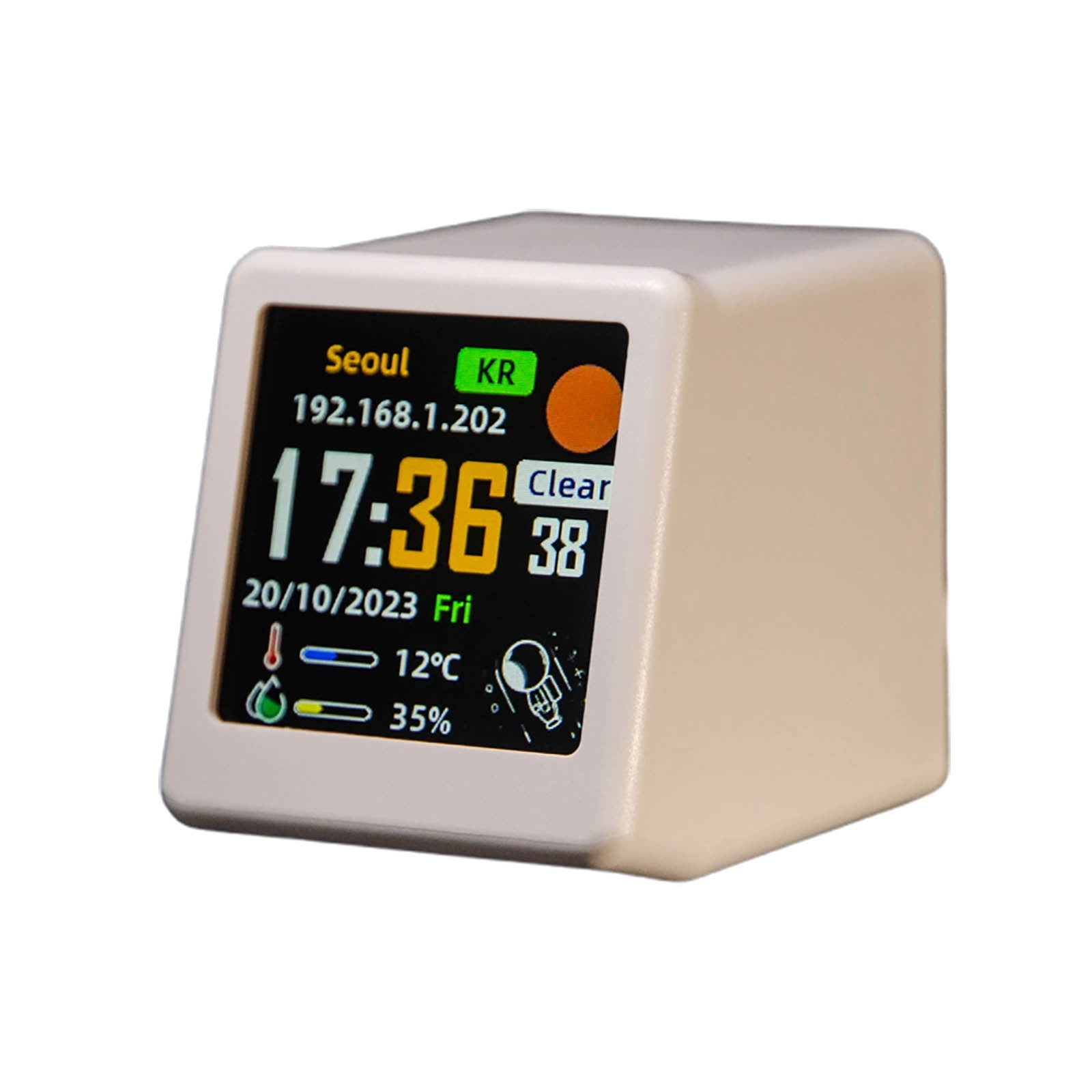 WiFi Desk Weather Clock, Multifunctional Clock with Stylish Design for ...