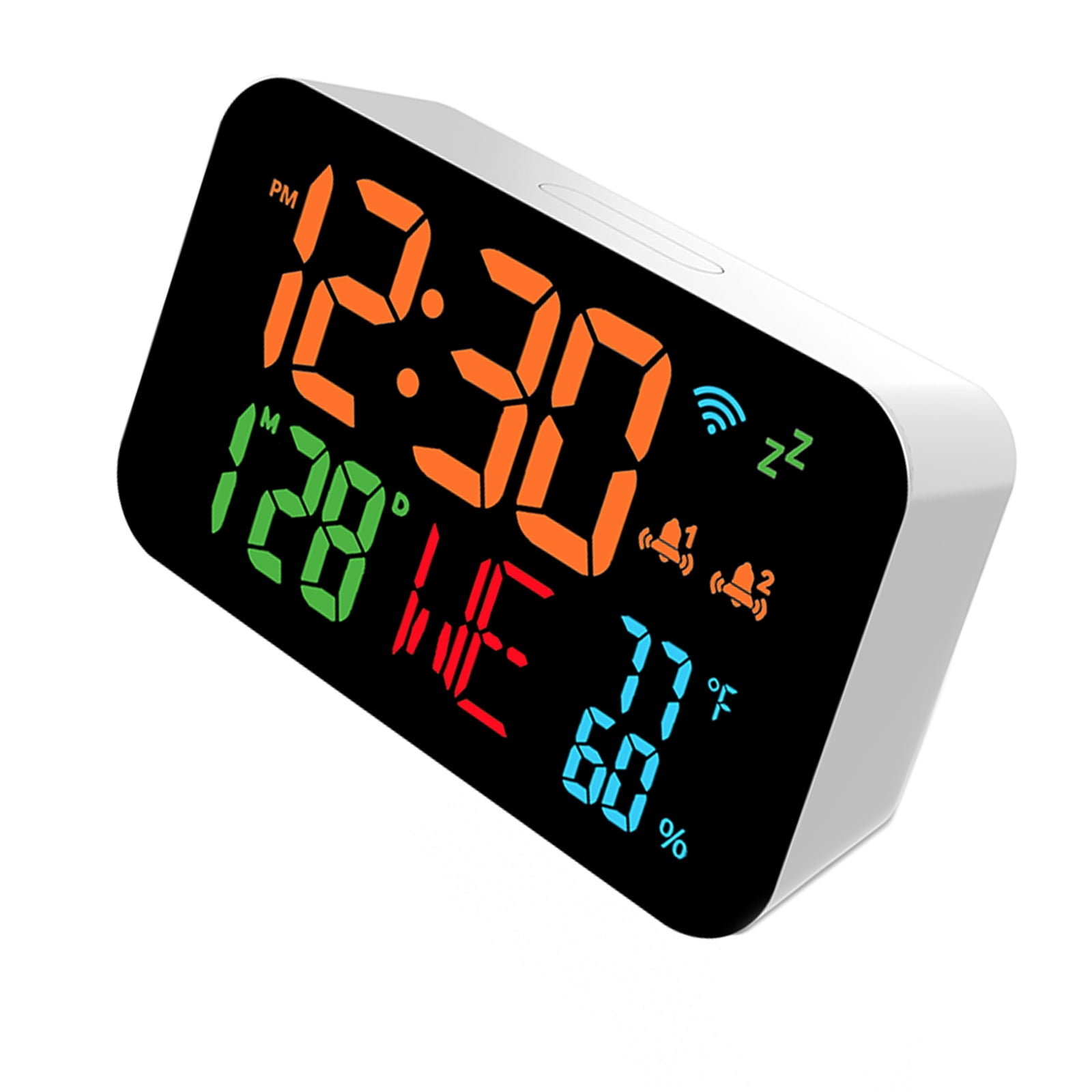 WiFi Digital Clock Calendar Indoor Temperature Humidity Large Screen ...