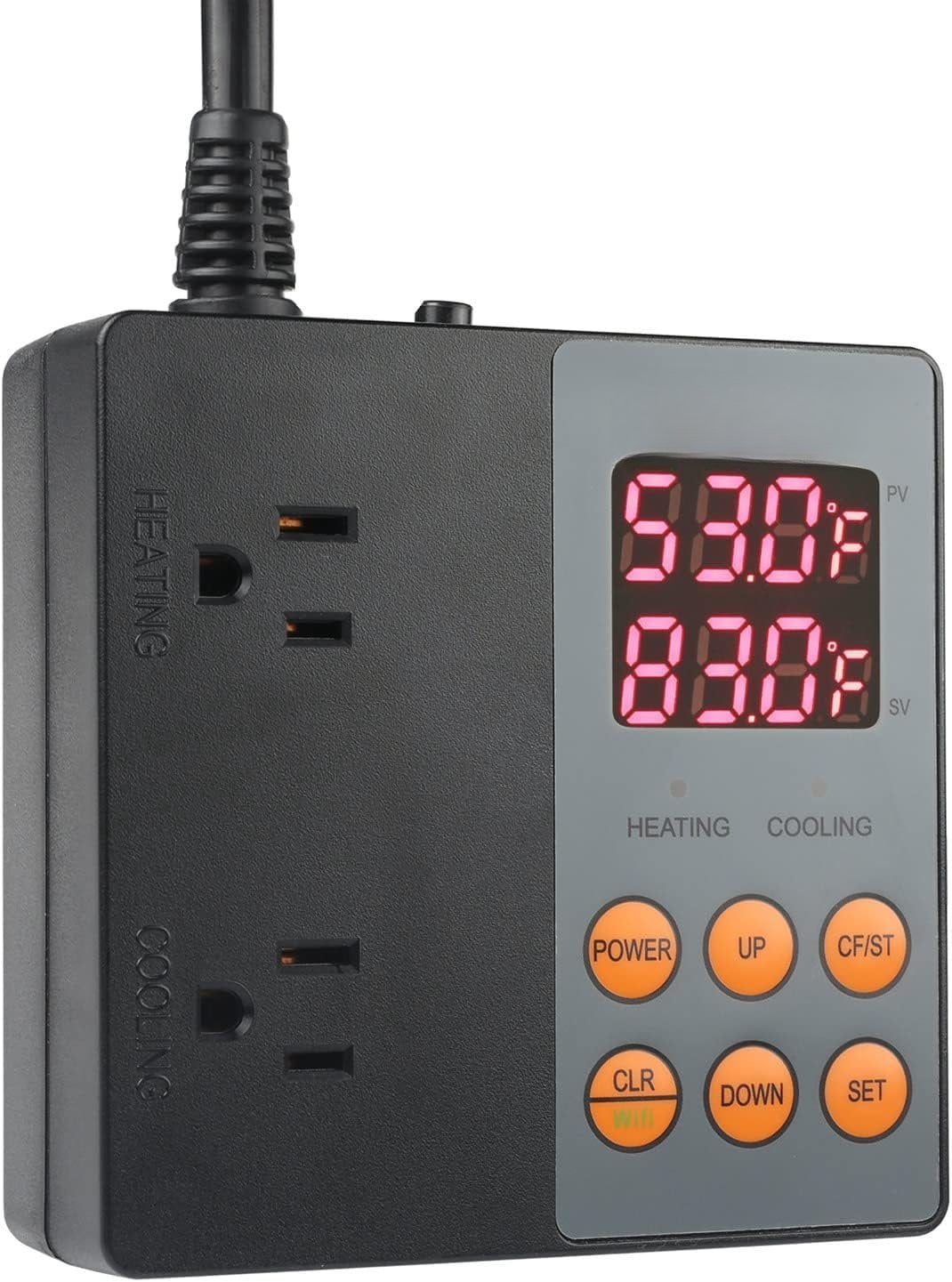 WiFi Digital Temperature Controller Heating Cooling, Works with Alexa ...