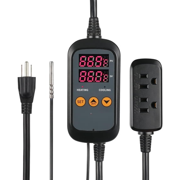 WiFi Digital Temperature Controller Heating Cooling, Works with Alexa ...