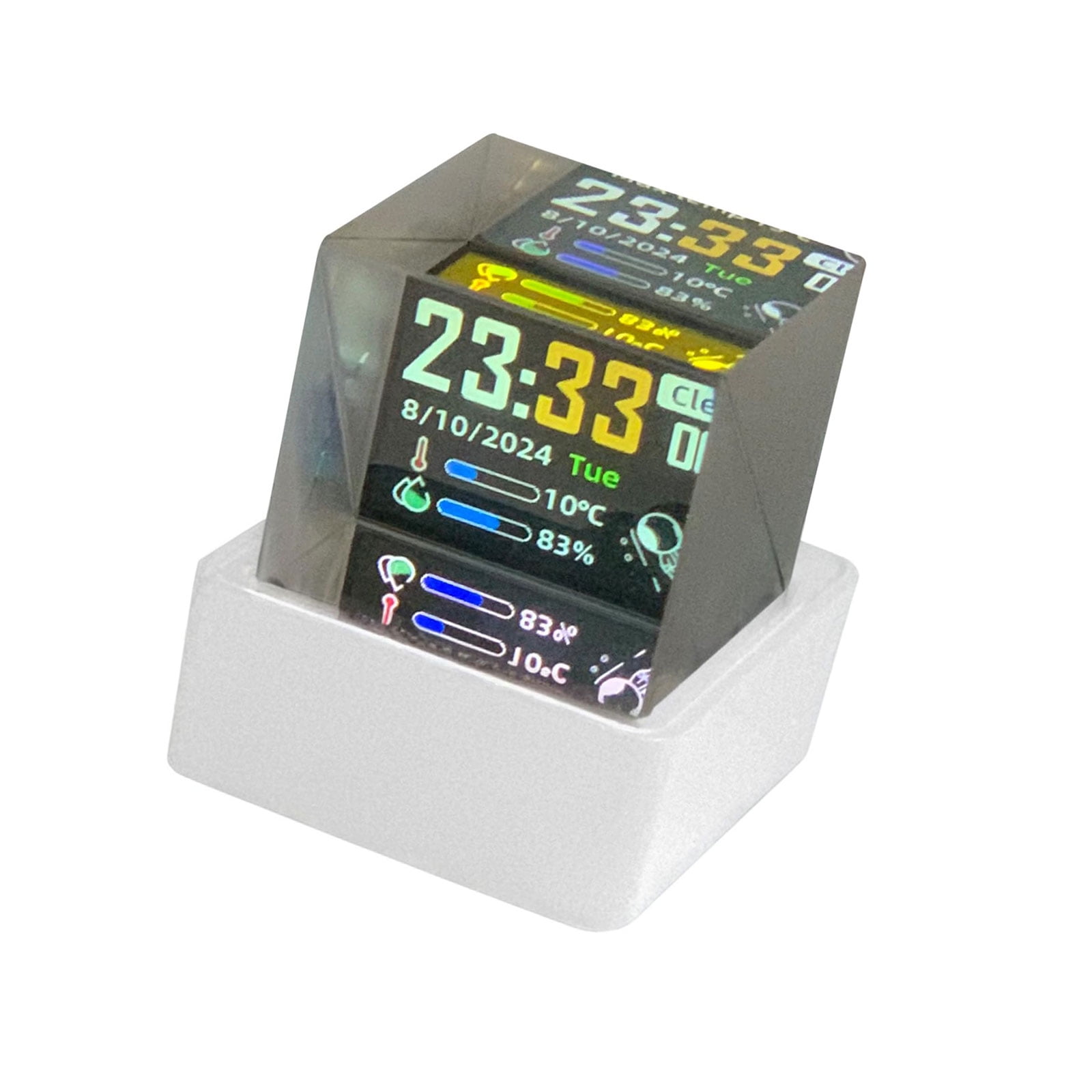 WiFi Digtial Clock Desk Clock with Gift Animation Temperature Humidify ...