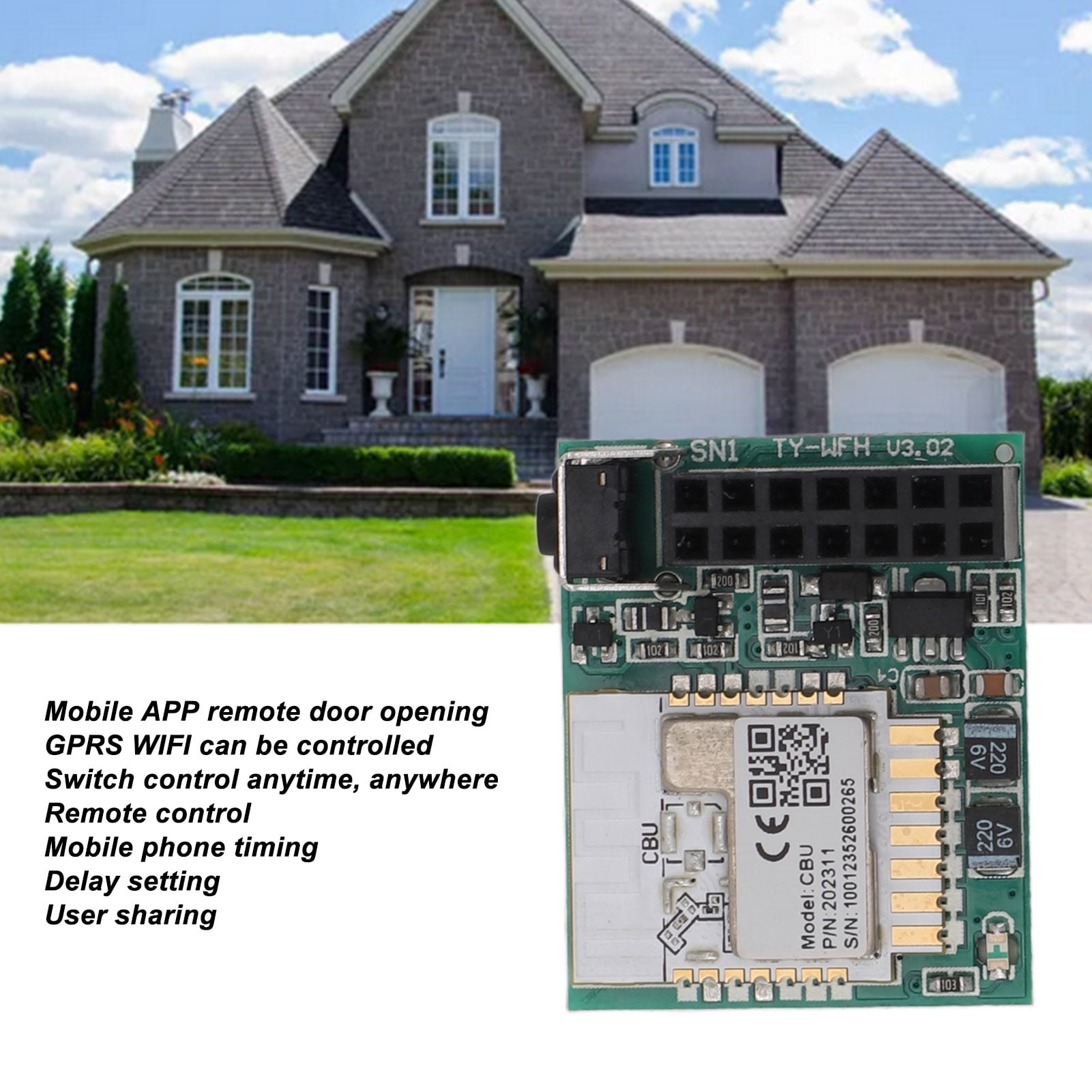 WiFi Door Opener Module, 2.4GHz Remote Control For Homes Offices, Easy ...