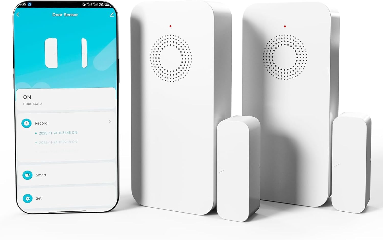 WiFi Door Window Alarm, Smart Contact Sensor with APP Alerts & Sound ...
