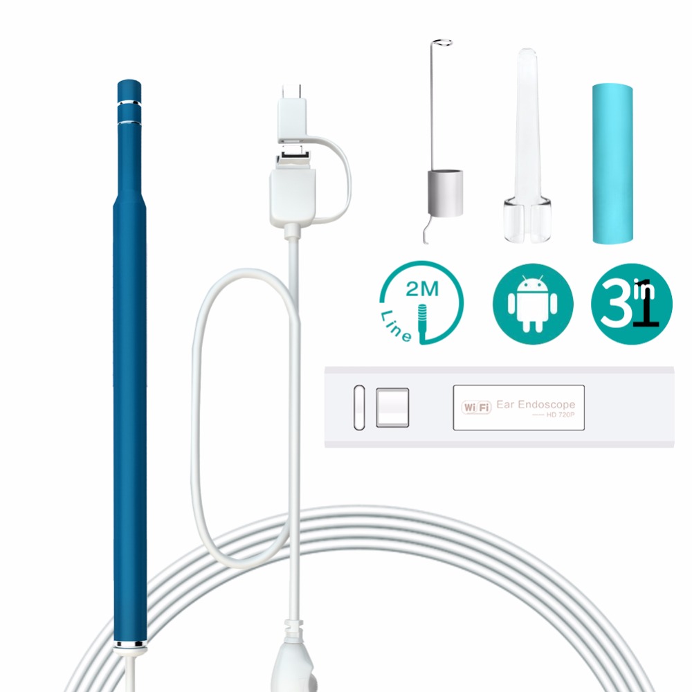 WiFi Ear Otoscope Camera USB Visual Earpick Ear Cleaning Borescope ...