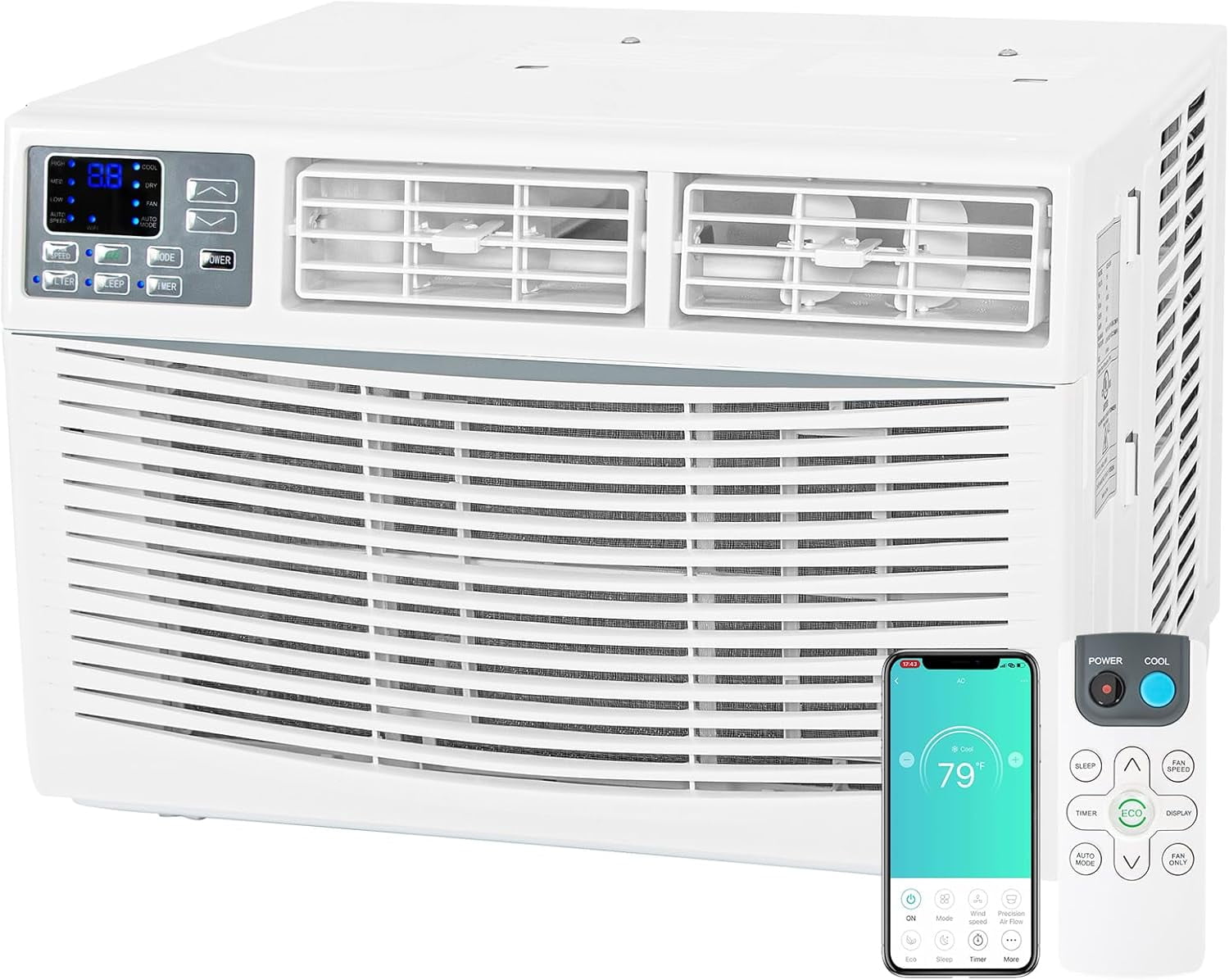 WiFi Enabled 12,000 BTU Window Air Conditioner, Smart Window AC Unit ...