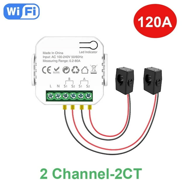 Wifi Energy Meter For Smart Power Meter With Current Transformer Detection Clamp Energy