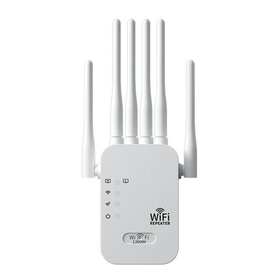 WiFi Extender 1200Mbps Dual-Band Long Range Internet Booster with 6 ...