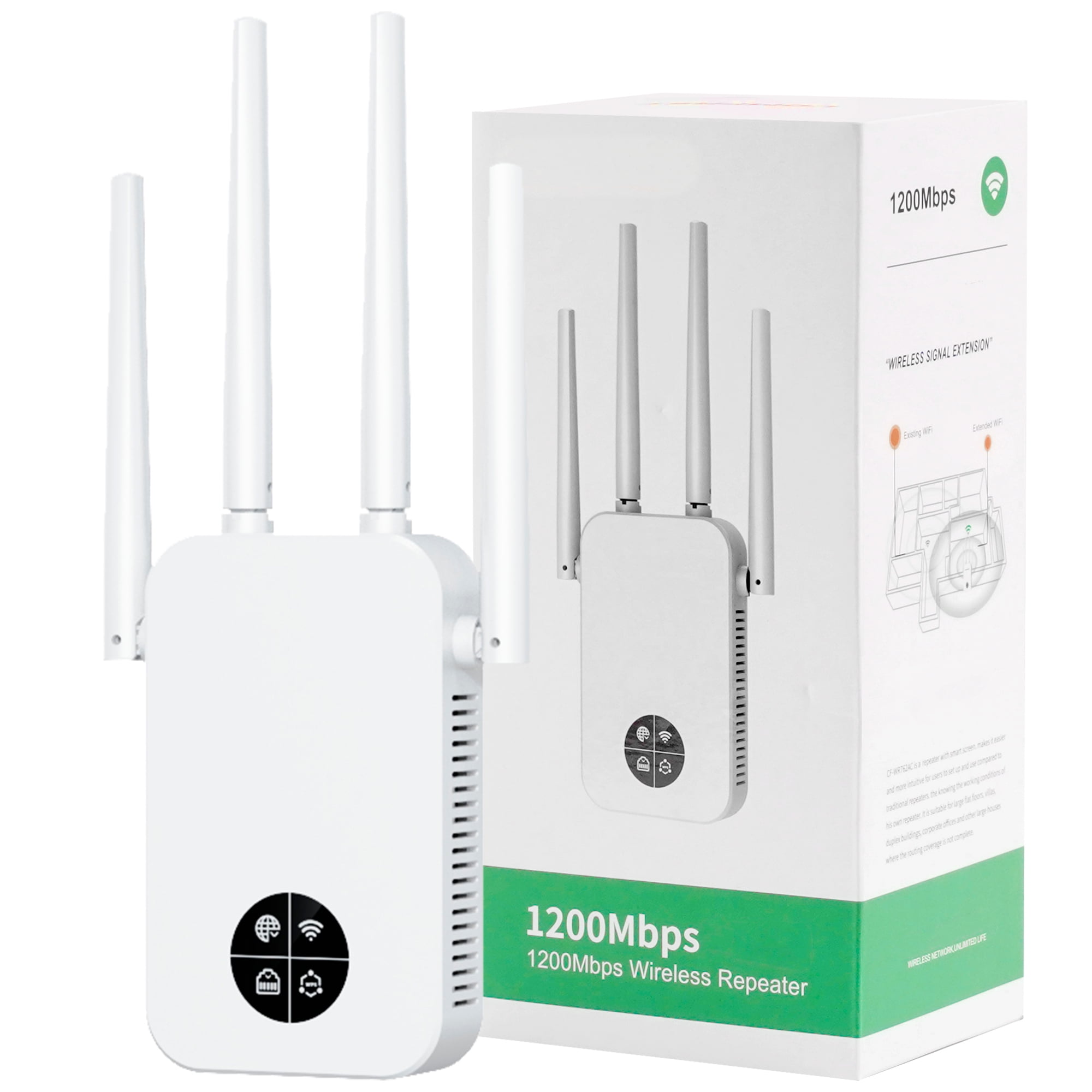 Asafbwe WiFi Extender, 2024 Fastest WiFi Booster for Home-1200Mbps Dual ...