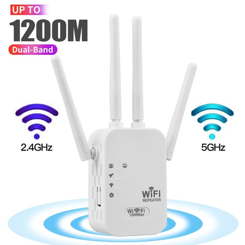 WiFi Extender 2025, 1200Mbps Dual Band (5GHz/2.4GHz) Signal Booster ...