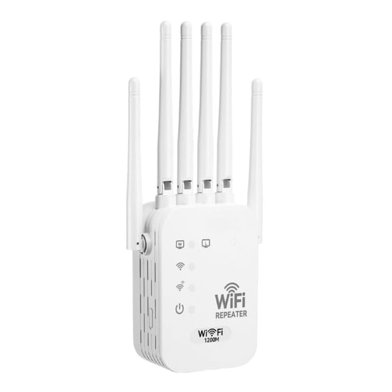 WiFi Extender with 6 High-Gain Antennas, 1200Mbps Dual-Band (5GHz/2 ...