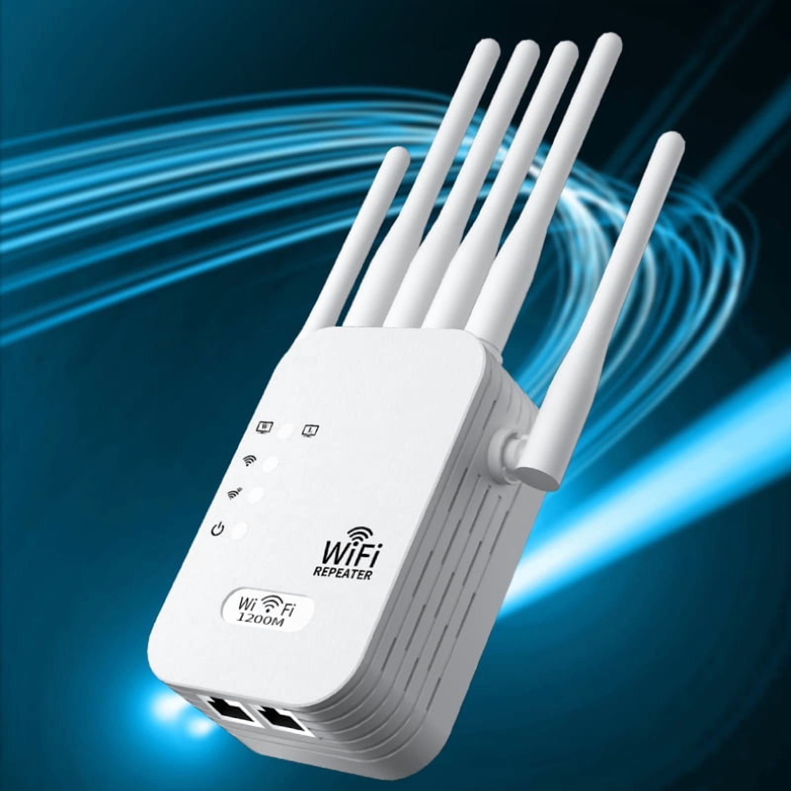 WiFi Extender with 6 Signal-Boosting Antennas, 1200Mbps Dual-Band ...