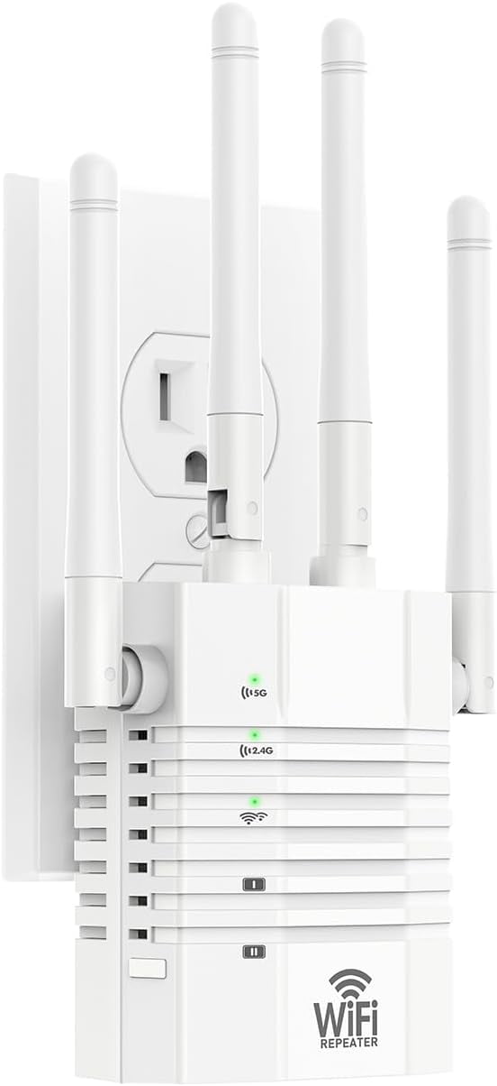 WiFi Extender, WiFi Extender Signal Booster, WiFi Booster, Covers Up to ...