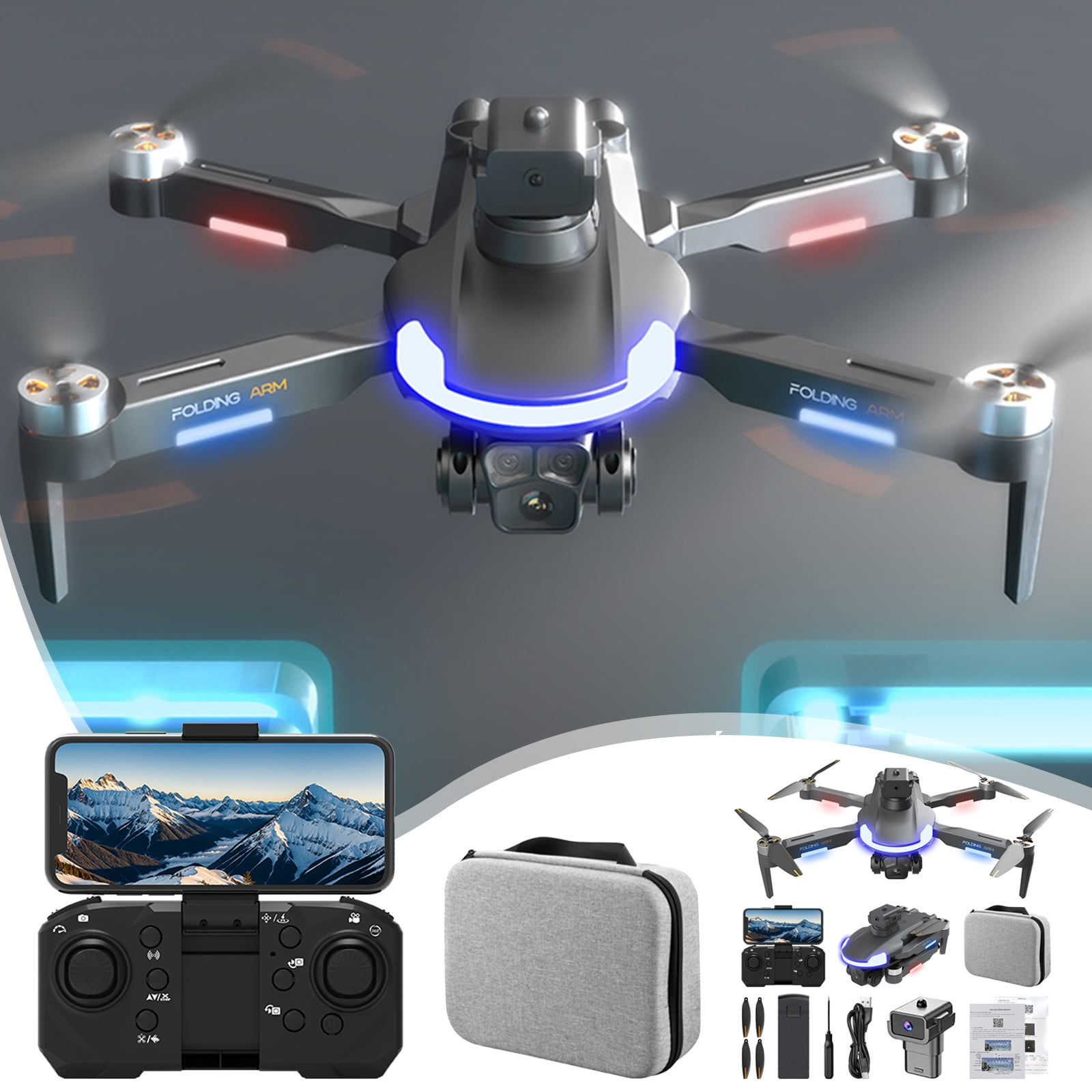 WiFi FPV Drone With 4K HD ESC Camera Altitude Hold Mode Foldable RC ...