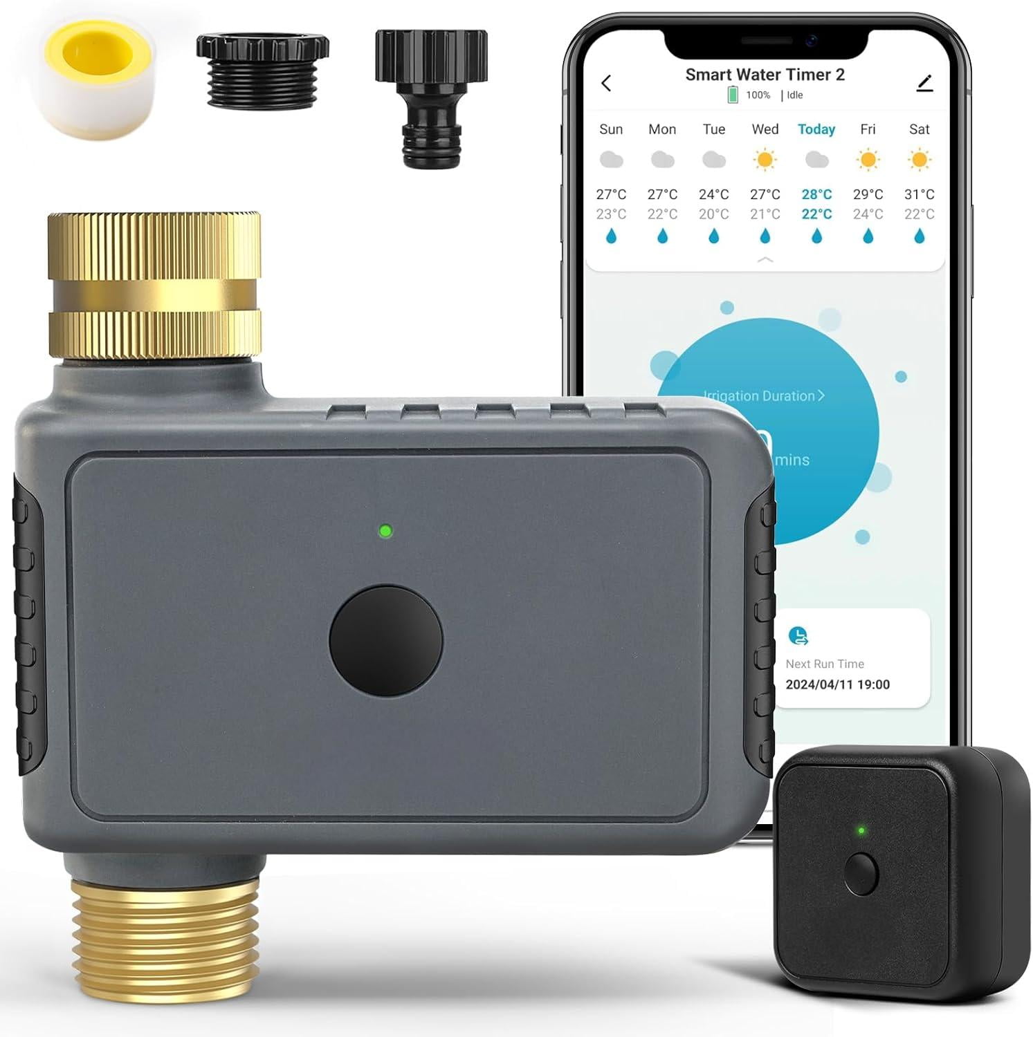WiFi Hose Timer - Brass Inlet & Outlet, Voice/App Control Sprinkler ...