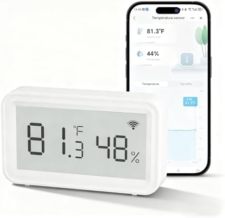 WiFi Hygrometer, Indoor Temperature Humidity Sensor with Display, App ...