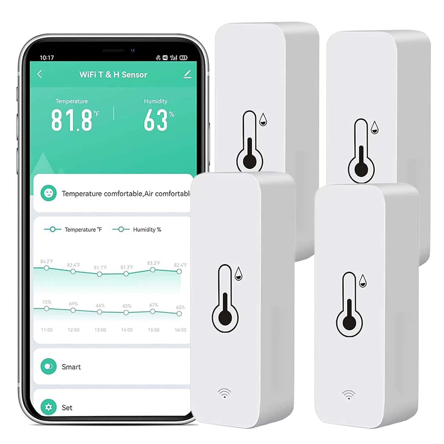 Wifi Hygrometer Thermometer Sensor Smart Temperature Hdity Monitor Remote Monitor Tuya App