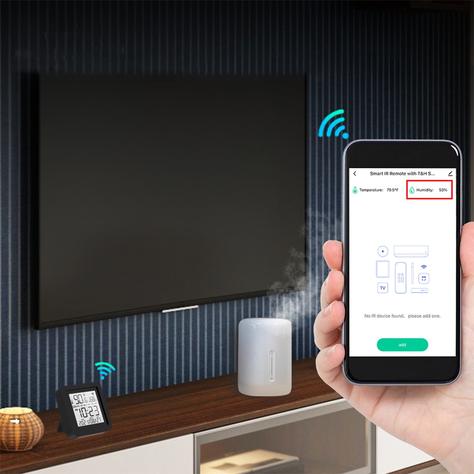WiFi IR Remote Control with Temperature and Humidity Sensor, Smart WiFi ...