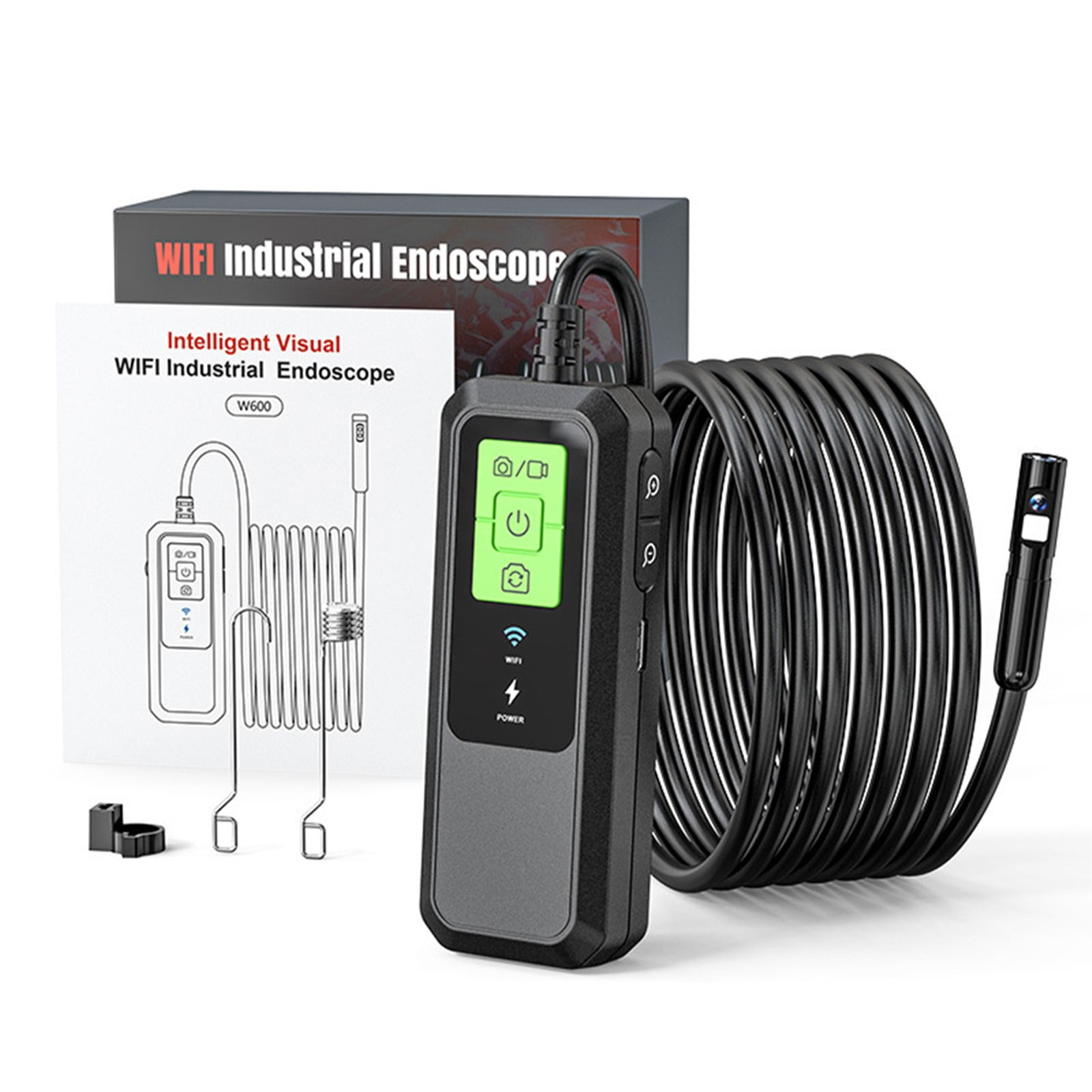 WiFi Industrial Borescope IP67 Waterproof 8mm Dual Lens 200W HD ...