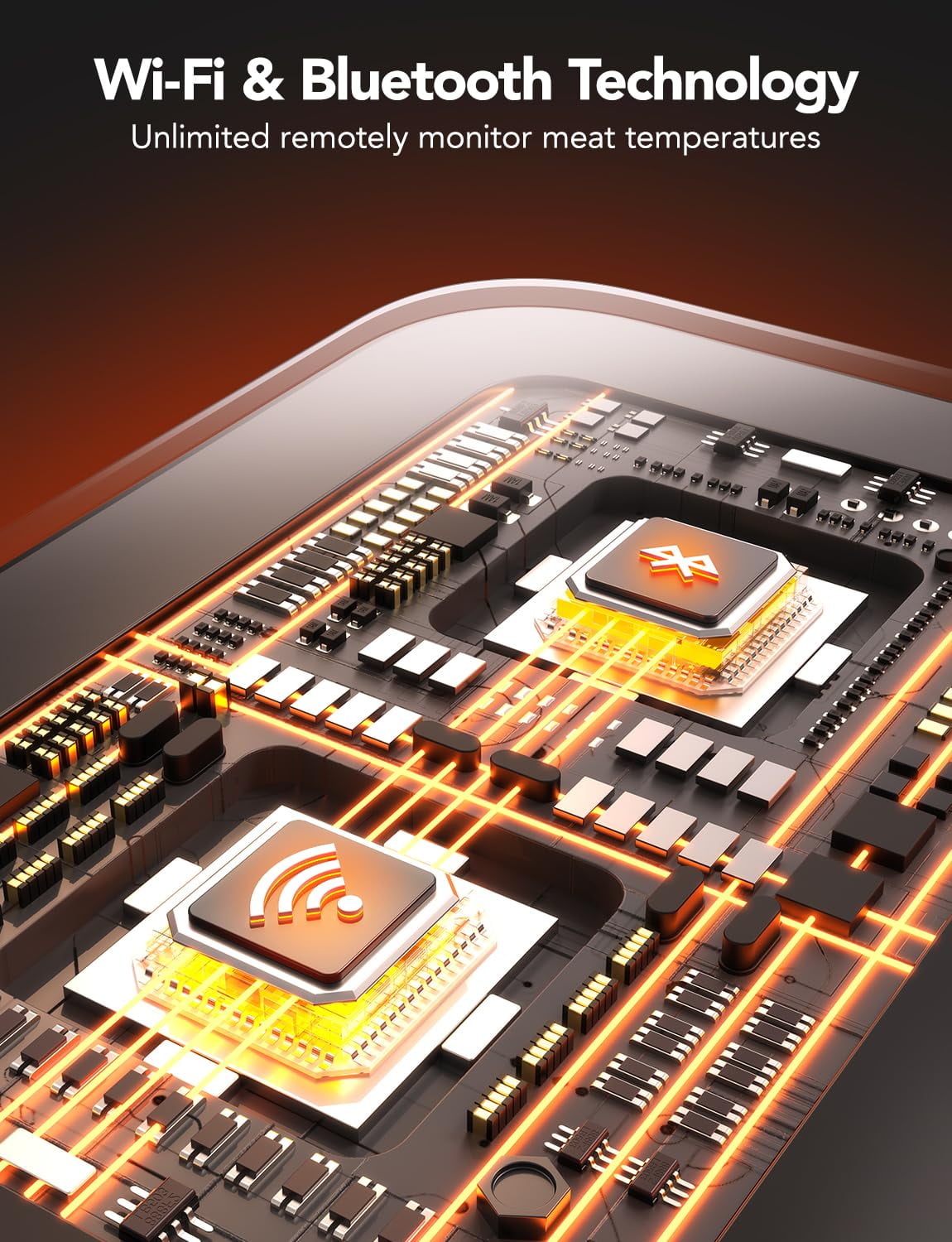 WiFi Meat Thermometer Digital, Smart Cooking Thermometer with 4 Probes ...