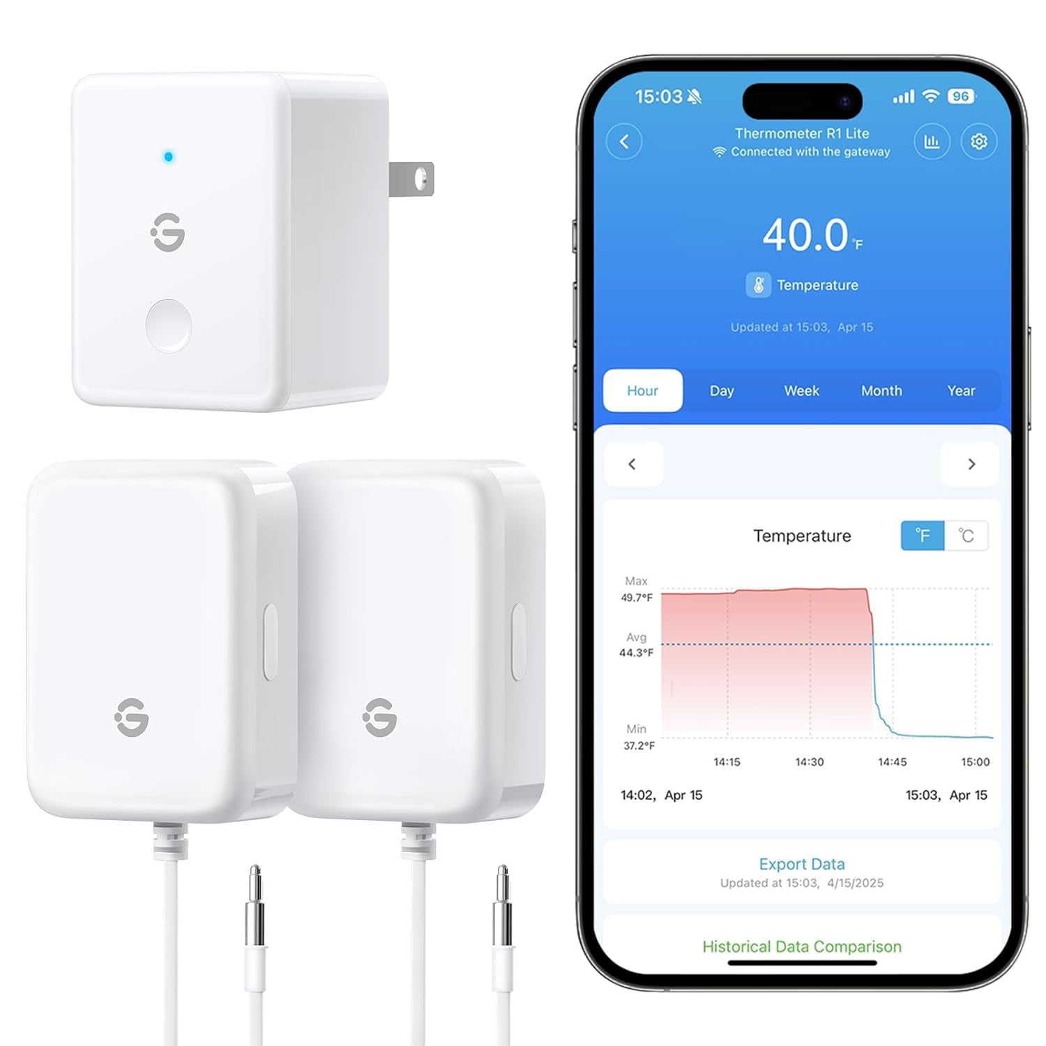 WiFi Refrigerator Thermometer with Alarm, Wireless Digital Freezer ...