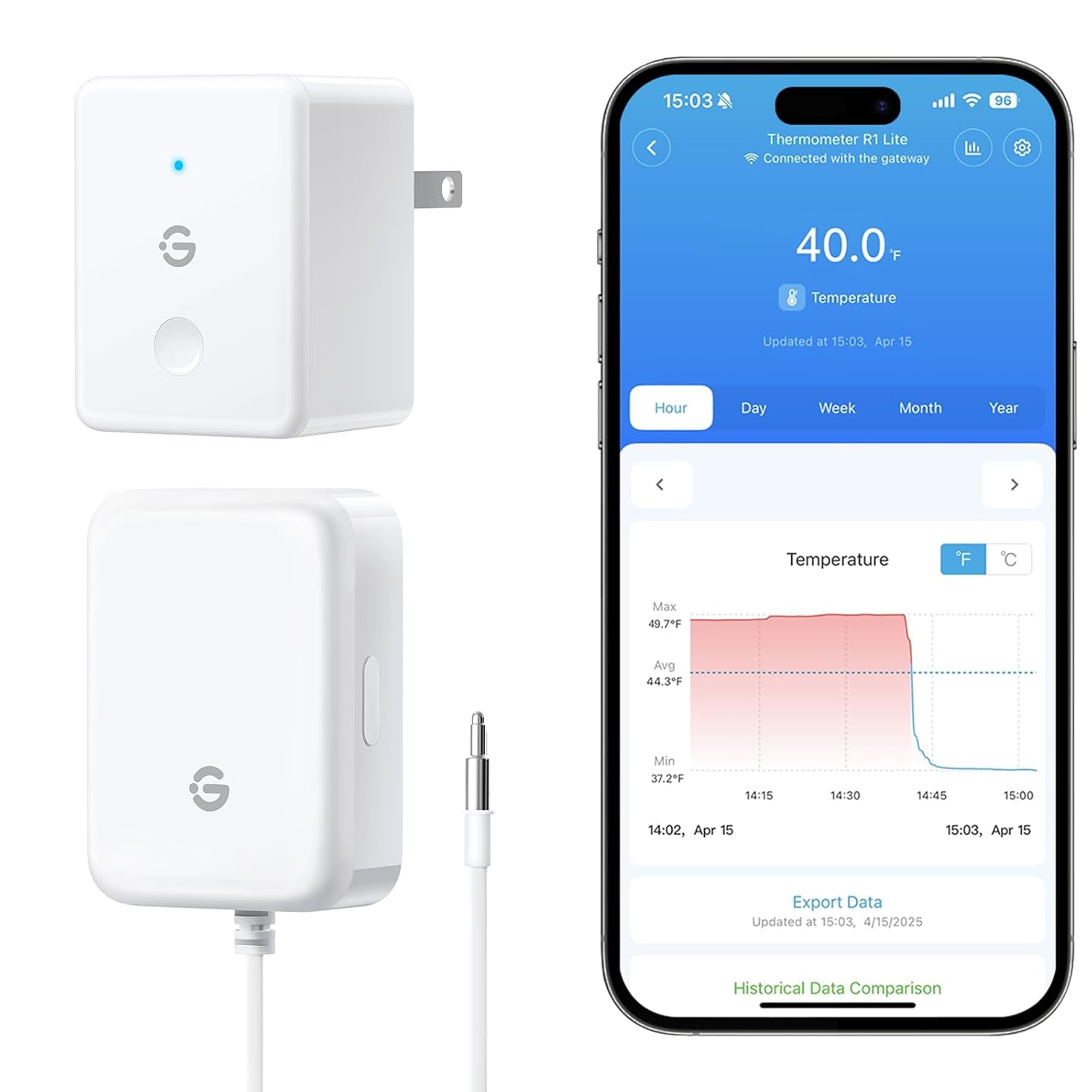 WiFi Refrigerator Thermometer with Alarm, Wireless Digital Freezer ...