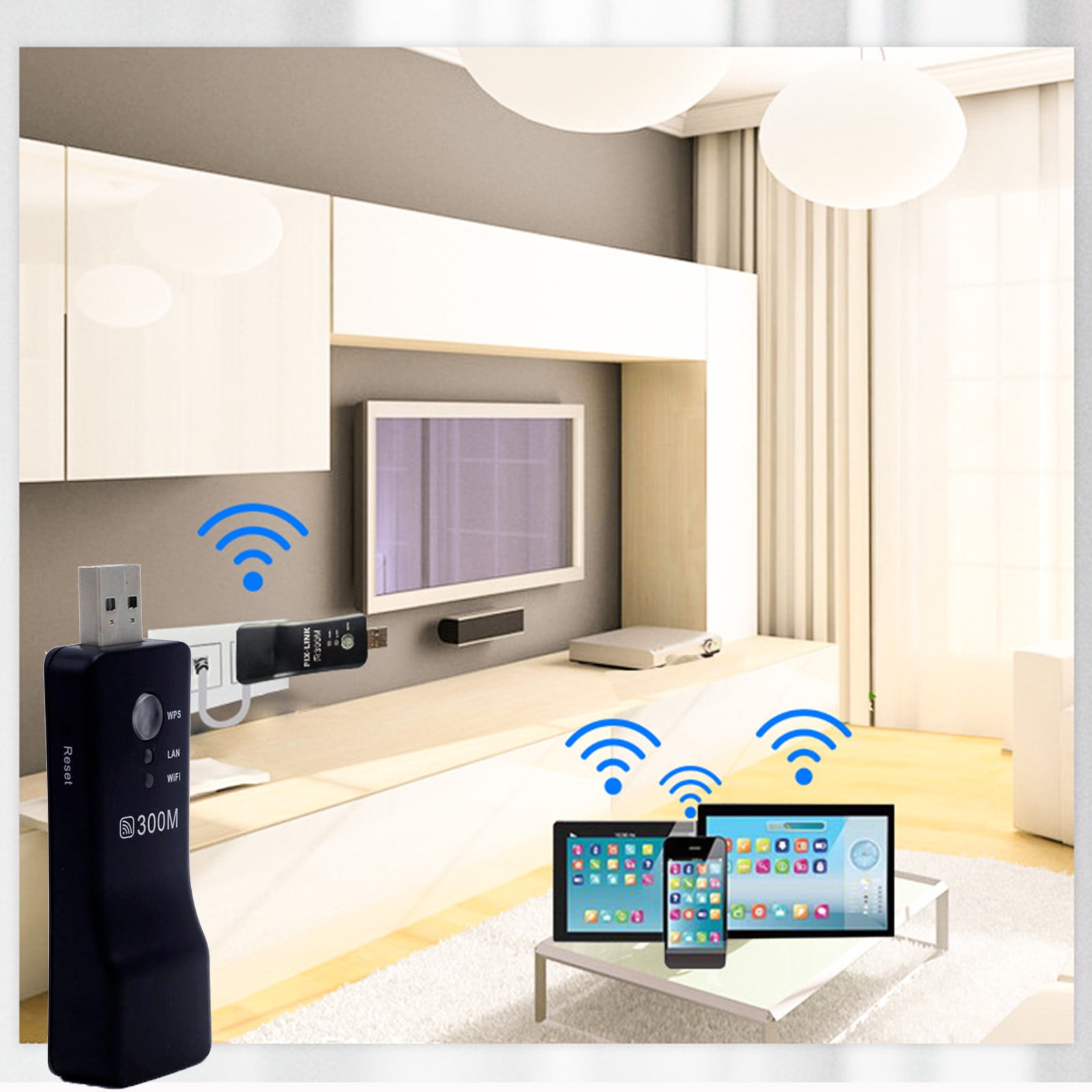 WiFi Repeater USB Wireless A-P Repeater 2.4G Network Signal Amplifier ...