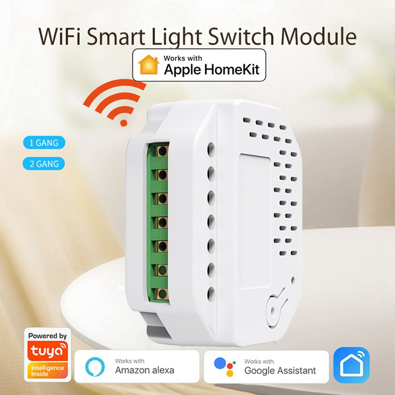 WiFi Smart 1/2 Way Light LED Dimmer Switch Module Smart Life/Tuya APP ...