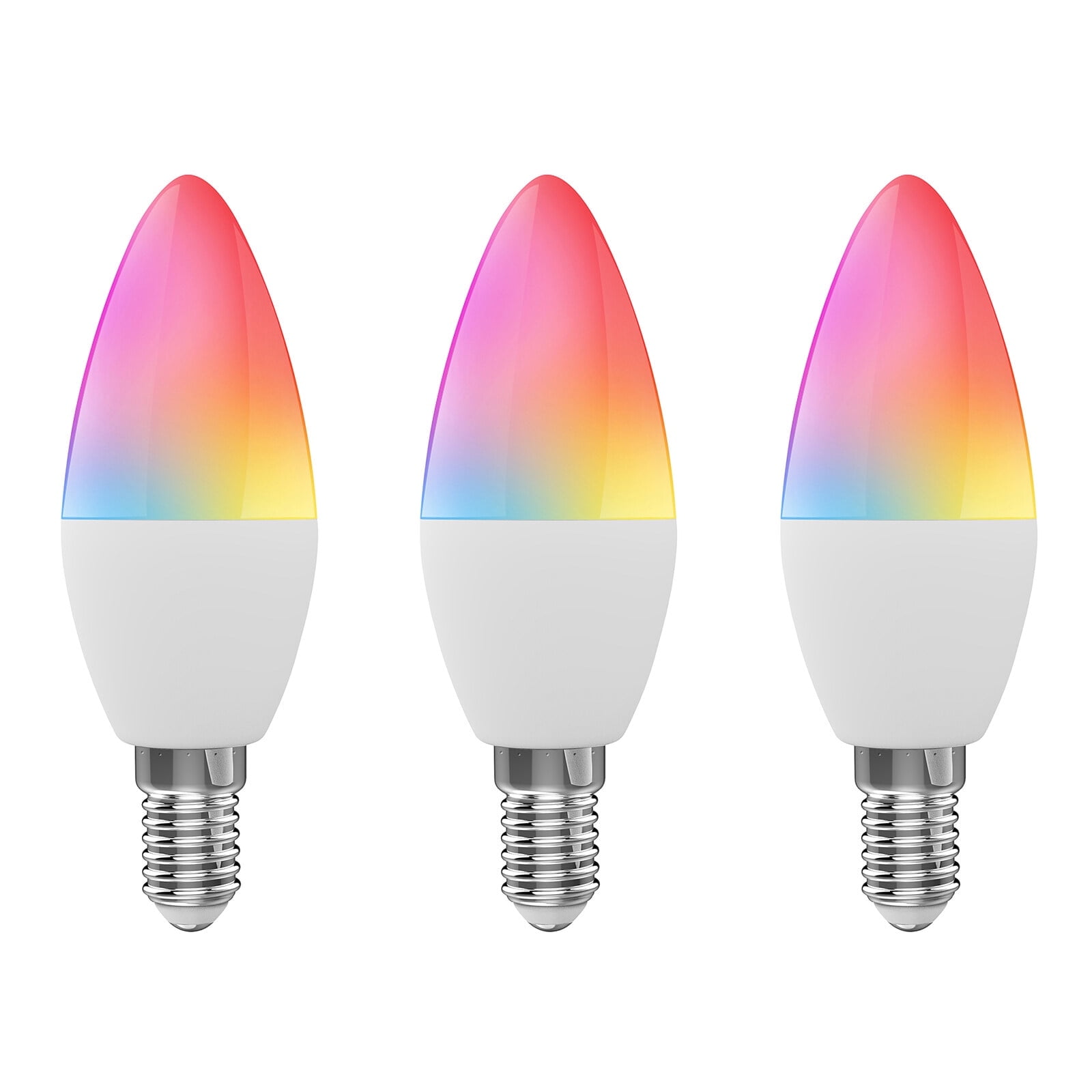 WiFi Smart Bulb RGB+W+C LED Candle Bulb 5W E12 Dimmable Light Phone APP SmartLife/Tuya Remote ...