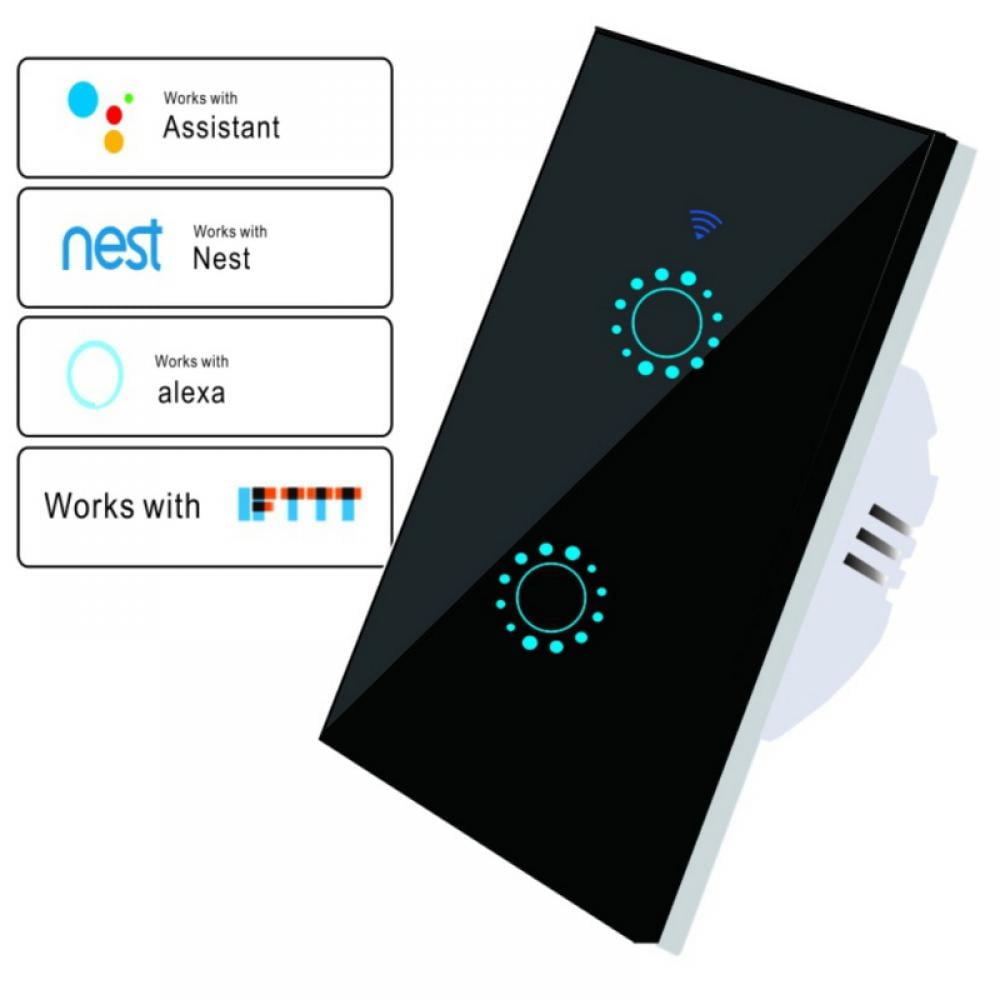 WiFi Smart Light Switch 1/2/3 Gang Wireless Wall Touch Glass Panel APP ...