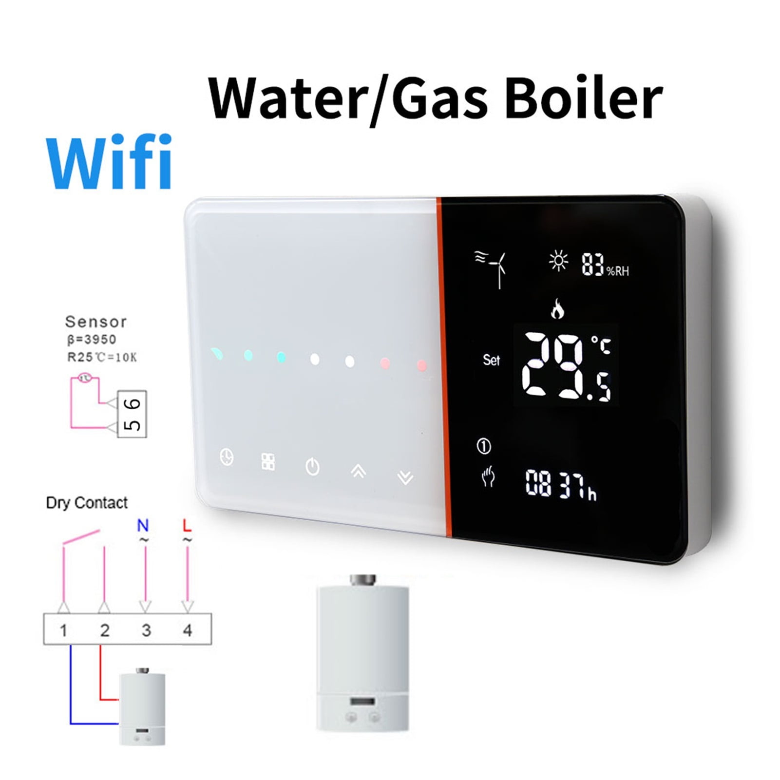 WiFi Smart Thermostat,Electric Floor/Heating Water/Gas Boiler Weather ...