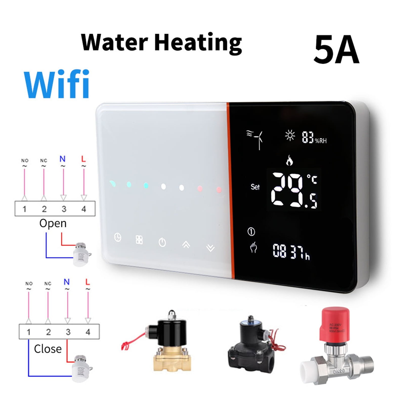WiFi Smart Thermostat,Electric Floor/Heating Water/Gas Boiler Weather Station Temperature Remote ...