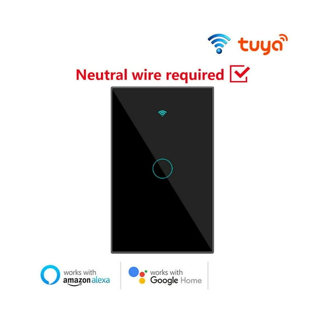 WiFi Smart wall Light Switch Glass Screen Touch,Alex Voice Control 1/2 ...