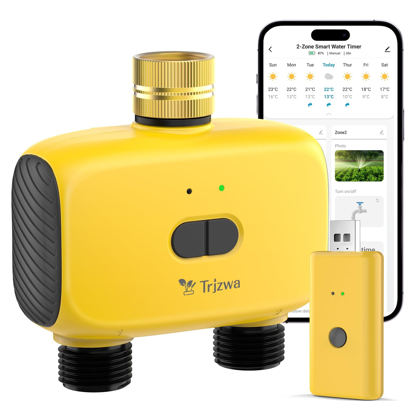 WiFi Sprinkler Timer,TRJZWA WiFi Water Timer for Garden with Brass ...