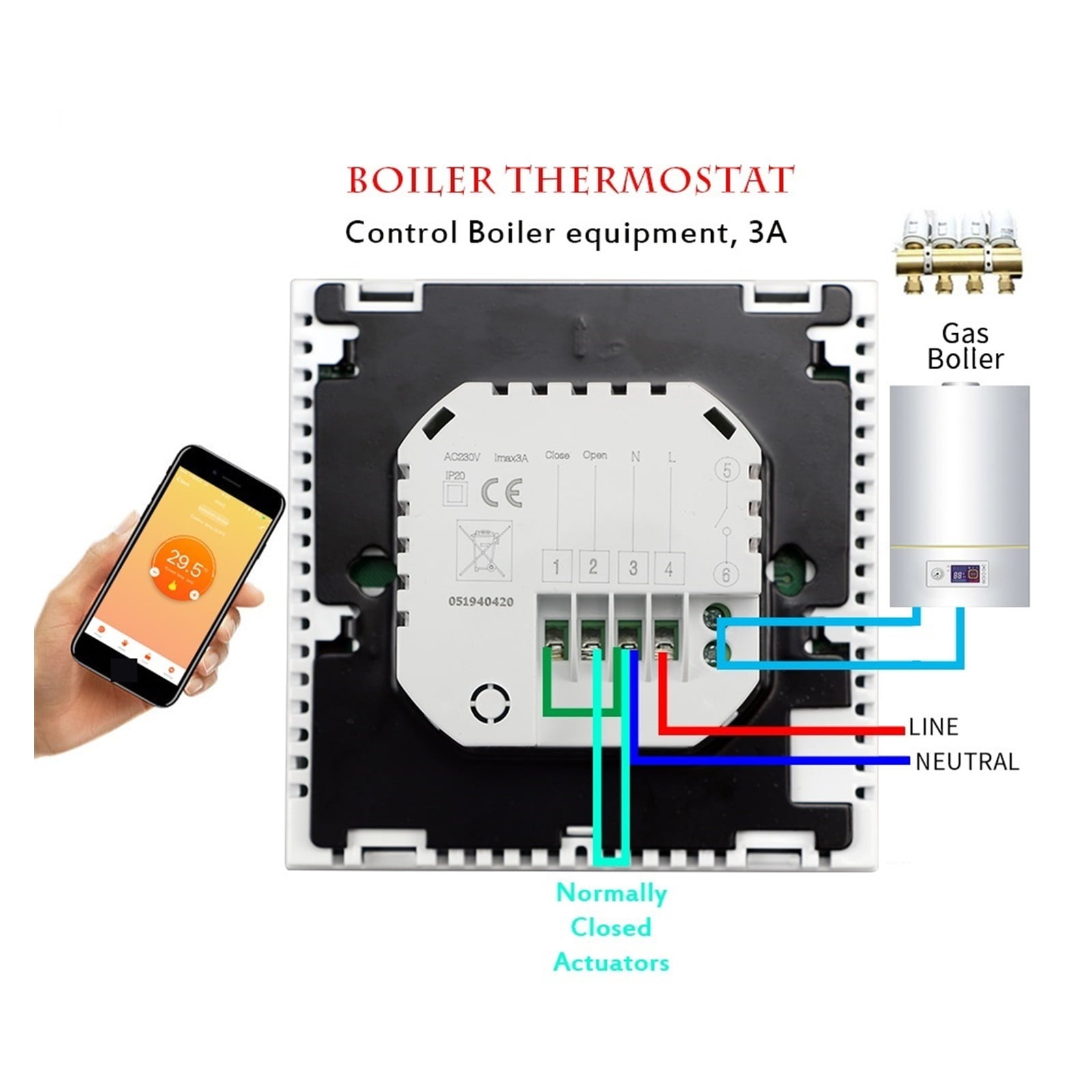 WiFi Temperature Controller Thermostat For Water Hot Floor Digital ...