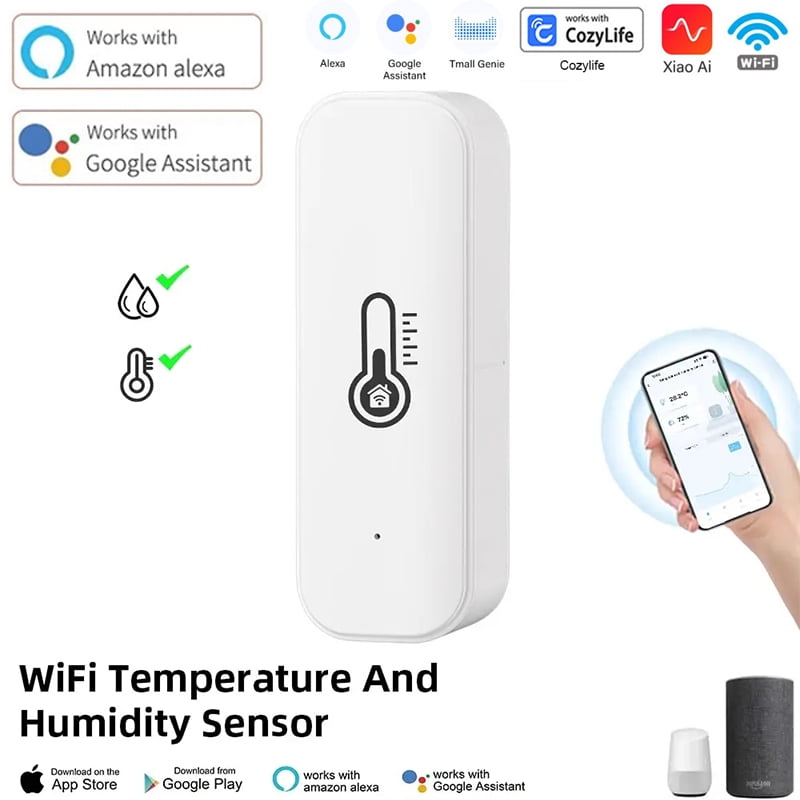 WiFi Temperature Humidity Sensor Indoor Home Humidity Sensor Battery ...
