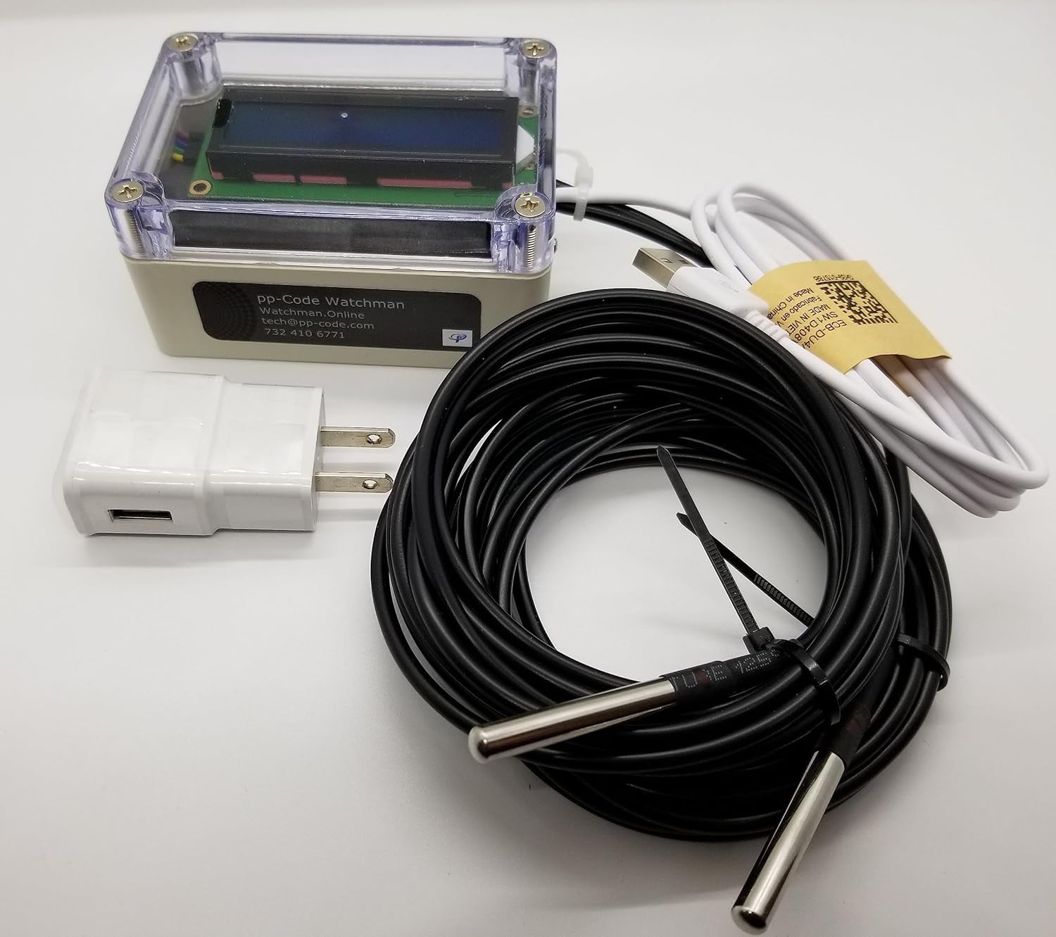 WiFi Temperature Probe Sensor, Monitor from Anywhere with Email & Text alerts (2 Probes, Each ...