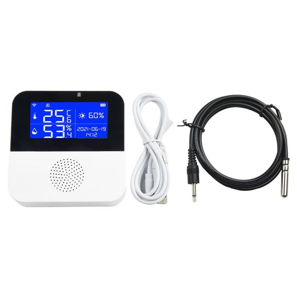 WiFi Temperature Sensor with External Probe,For Tuya Temperature Humidity Monitor - Walmart ...