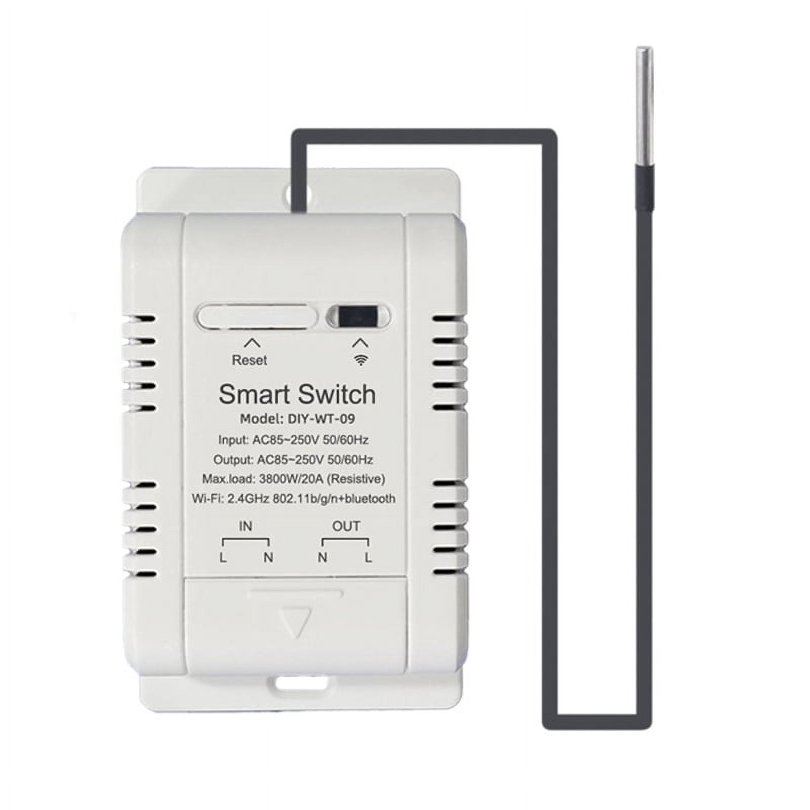 WiFi Temperature Switch with 2M Sensor Smart WiFi 20A Thermostat ...