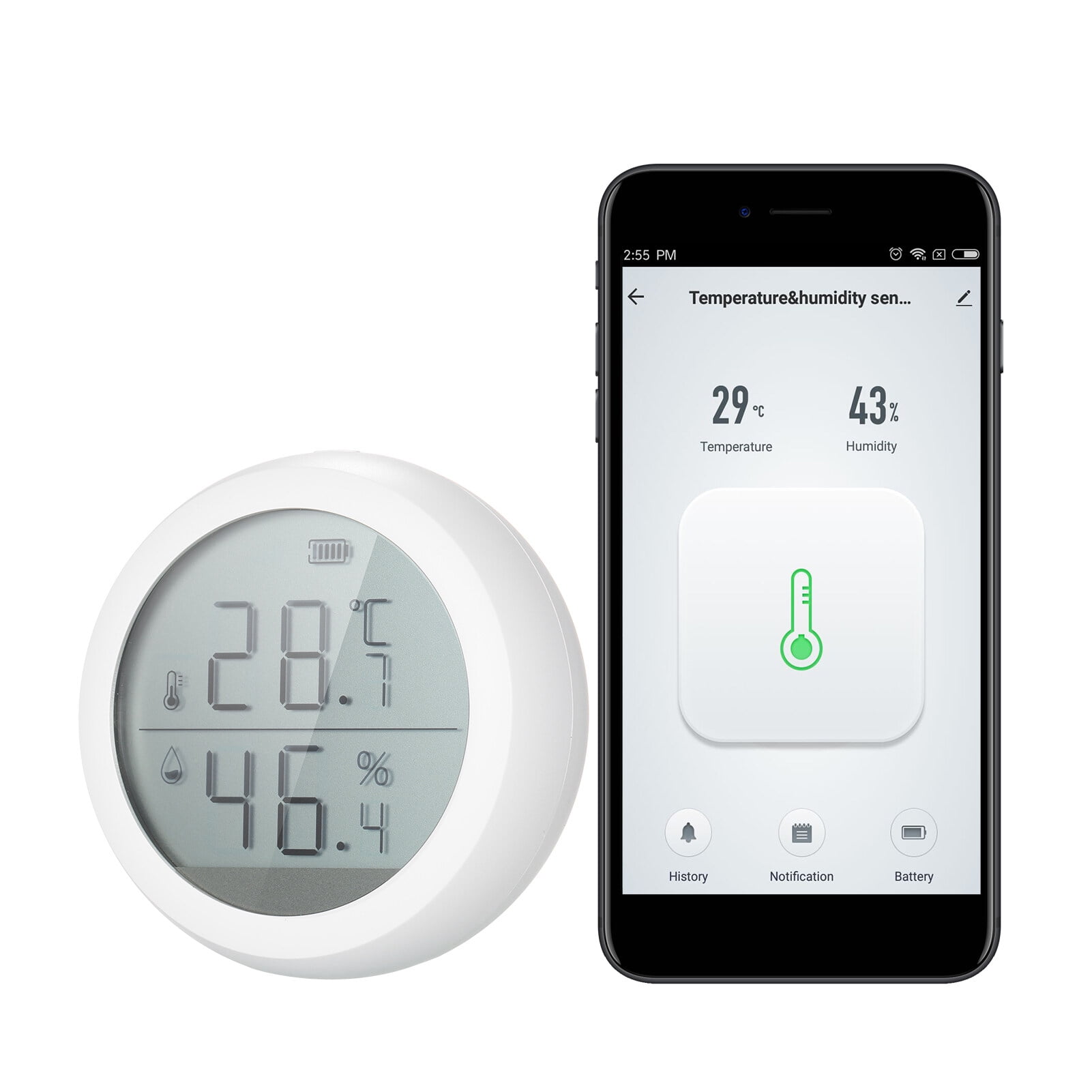 WiFi Thermometer Hygrometer Smart Humidity Temperature Sensor Gauge ...