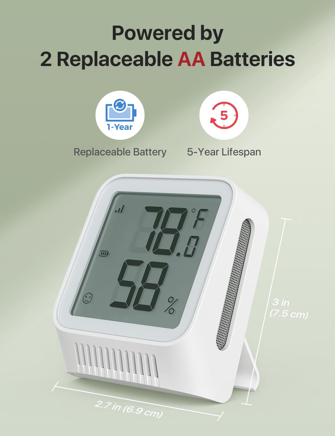 WiFi Thermometer Indoor Hygrometer, Digital Temperature Sensor with App ...